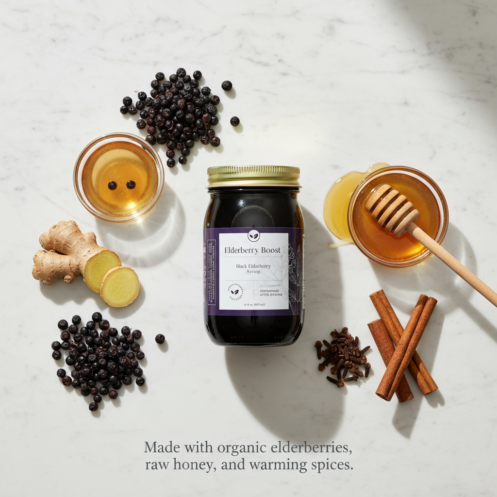 All-Natural Elderberry Boost 16 oz – All-Natural Elderberry Syrup with ...